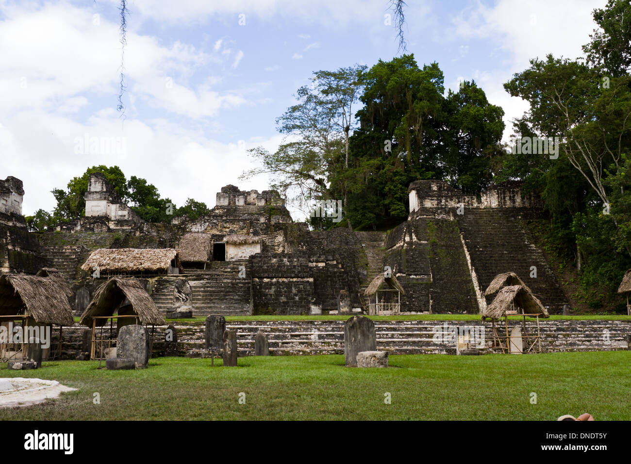 Ancient Mayan ruins in Tikal Guatemala half covered and underground ...