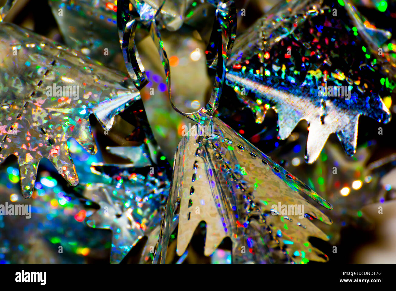 Christmas foil decorations Stock Photo - Alamy