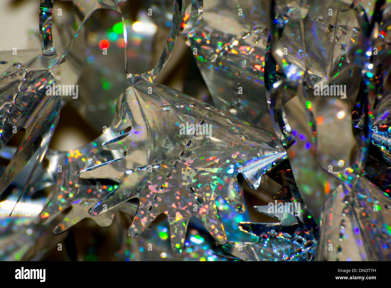 Christmas foil decorations Stock Photo - Alamy