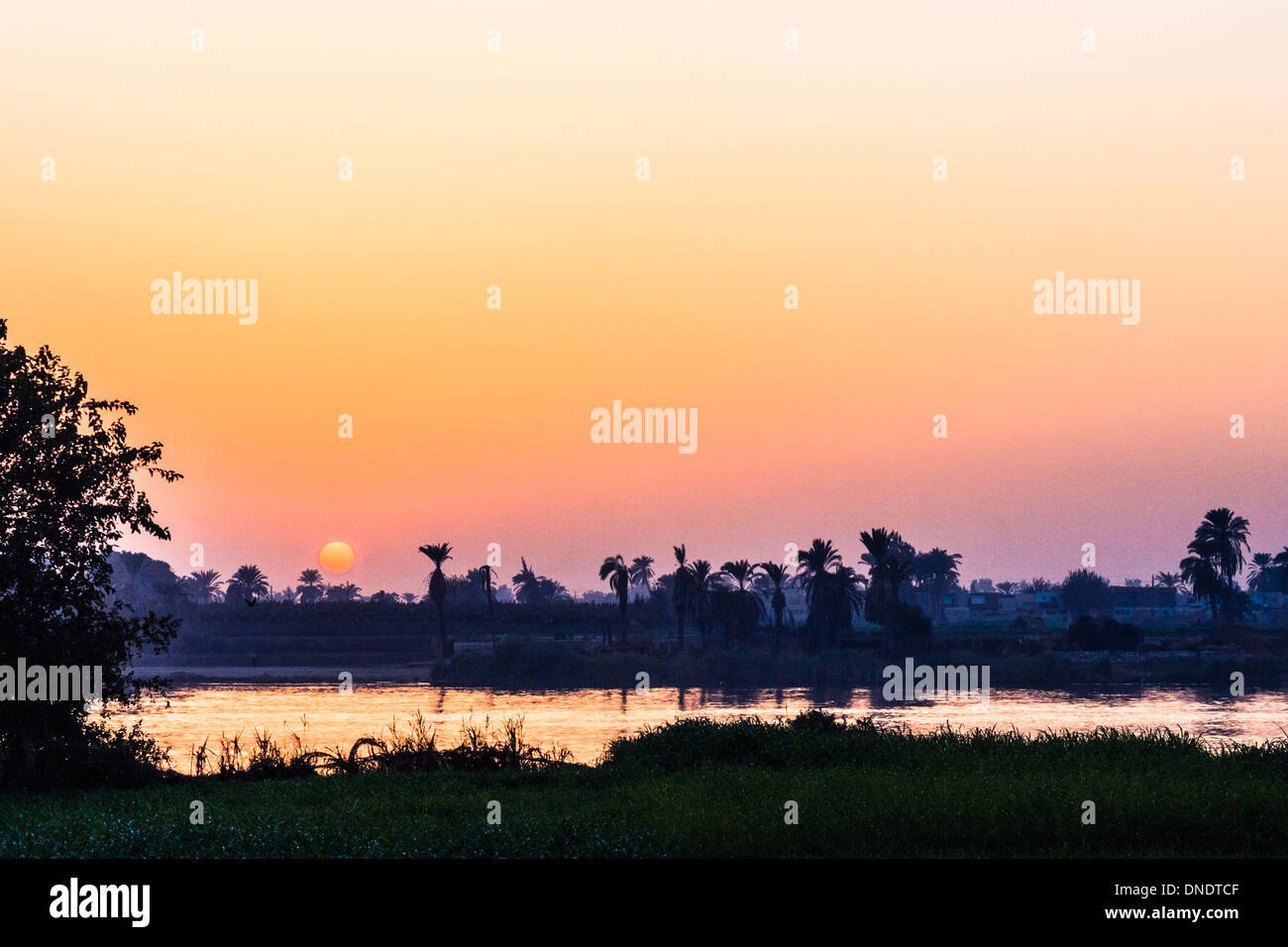 River Nile landscape at sunset. Minya, Egypt Stock Photo - Alamy