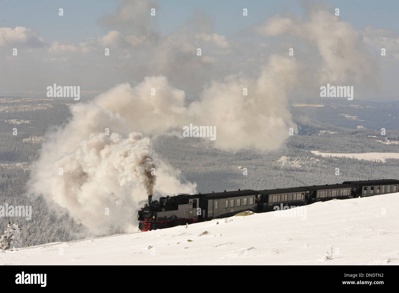 Harz Narrow Gauge Steam Train in clouds of smoke in Harz,Brocken Stock ...