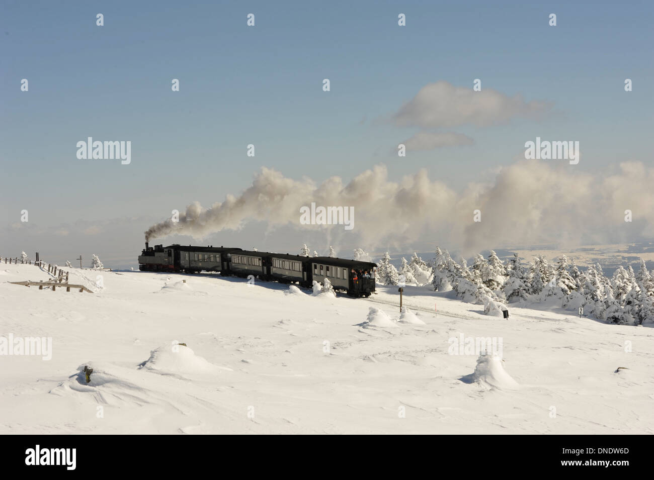 Harz Narrow Gauge Steam Train in clouds of smoke in Harz,Brocken Stock ...