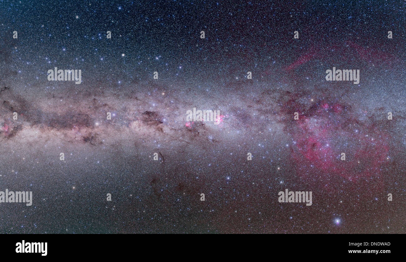 Mosaic of the southern Milky Way from Vela (right) to Centaurus (left ...