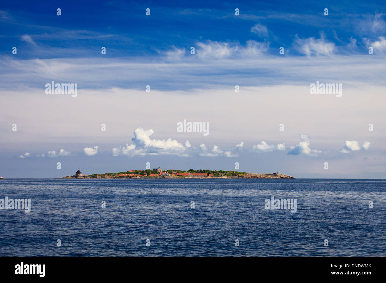 Landmark and sightseeing. Big Tower in fort island Christiansoe ...