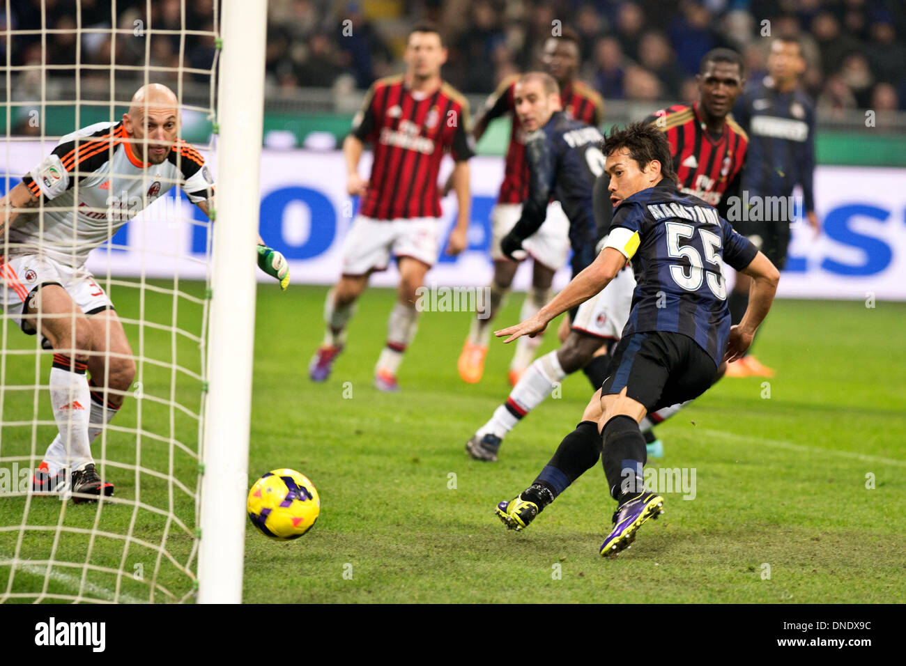 Milan, Italy. 22nd Dec, 2013. (L-R) Rodrigo Palacio, Yuto Nagatomo ...