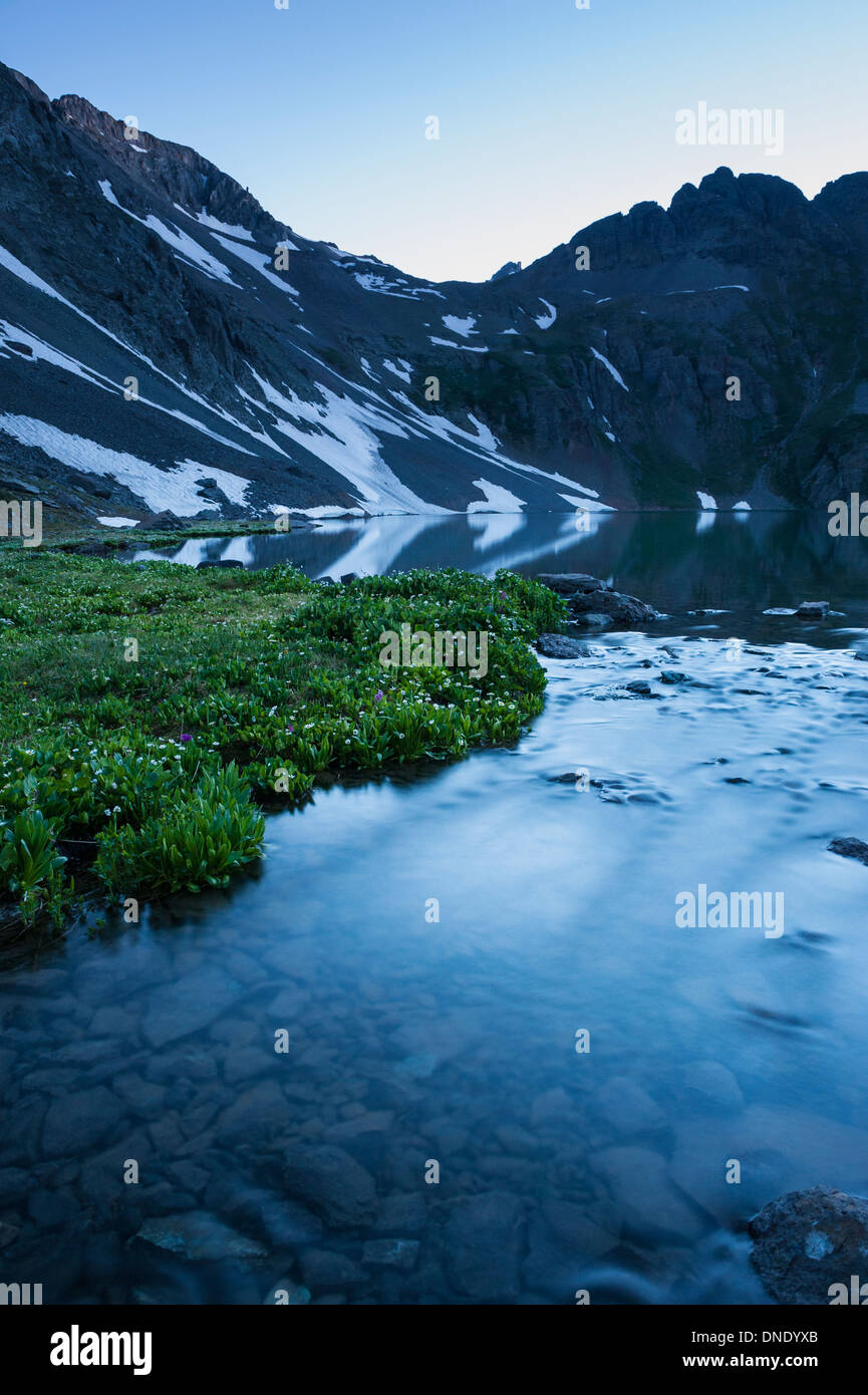 RIver outflow of Clear Lake, San Juan Mountains, Colorado Stock Photo ...
