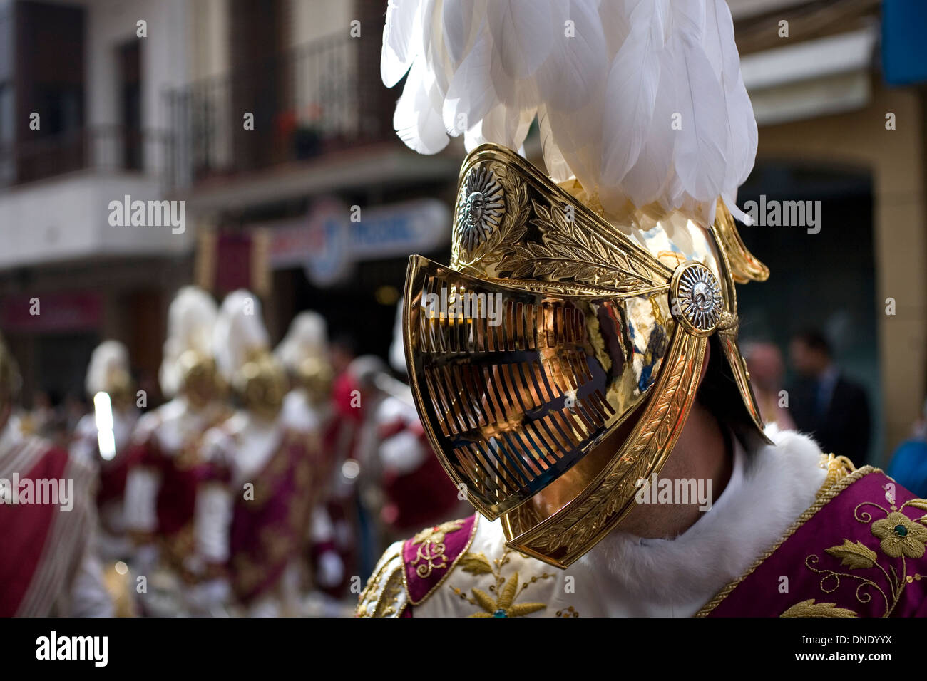 A man dressed as a Roman legionary during Easter Holy Week in Puente ...
