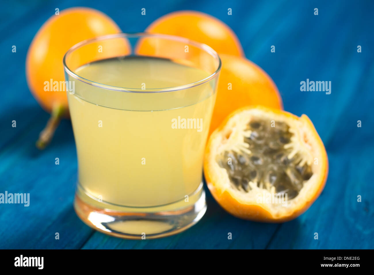 Fresh juice made of sweet granadilla or grenadia (lat. Passiflora ...