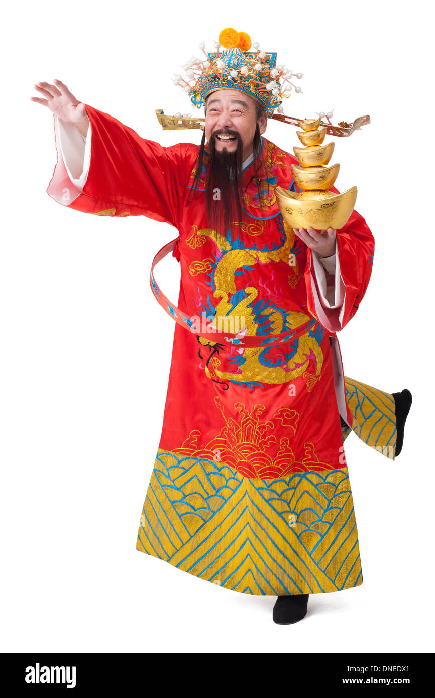 Chinese God of Wealth running forward Stock Photo - Alamy