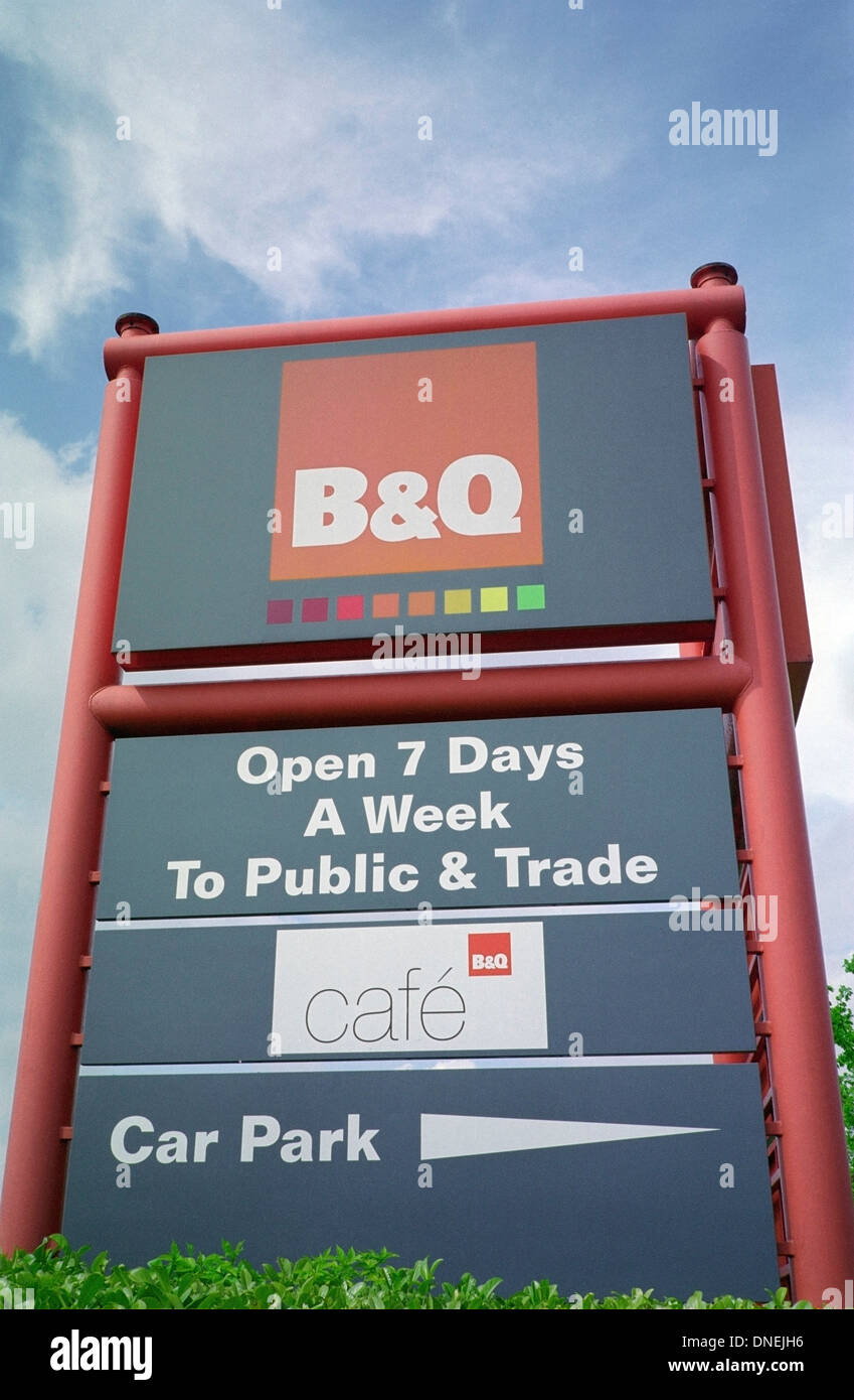 Sign for B&Q Warehouse, UK Stock Photo - Alamy