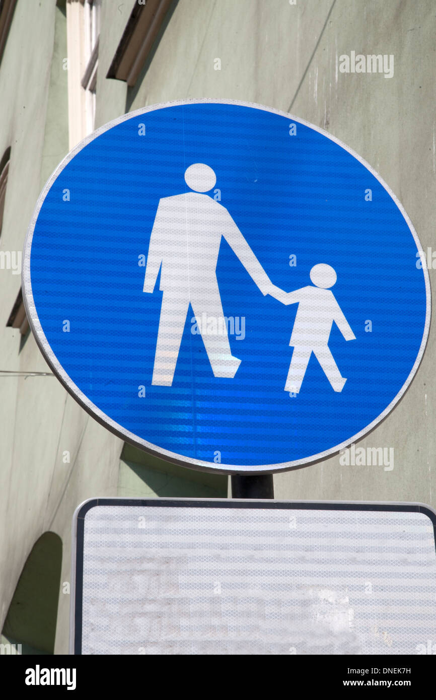 Pedestrian Sign in Urban Setting Stock Photo - Alamy