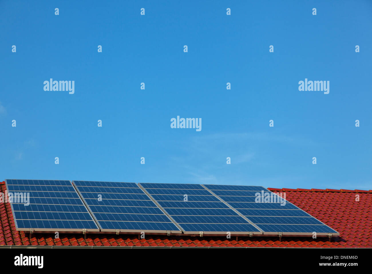 roof with solar panels Stock Photo - Alamy