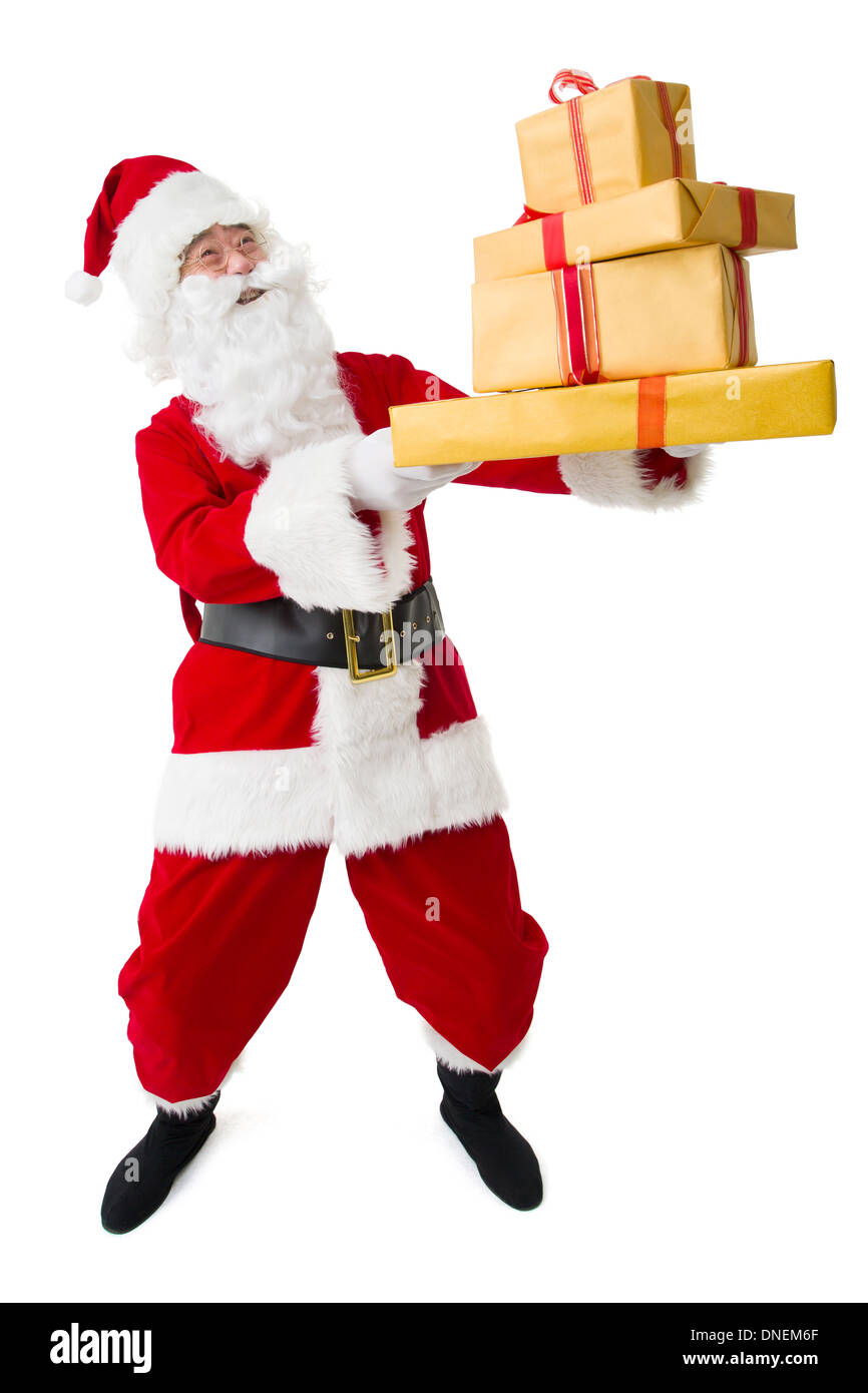 Santa Claus with Christmas gifts Stock Photo - Alamy