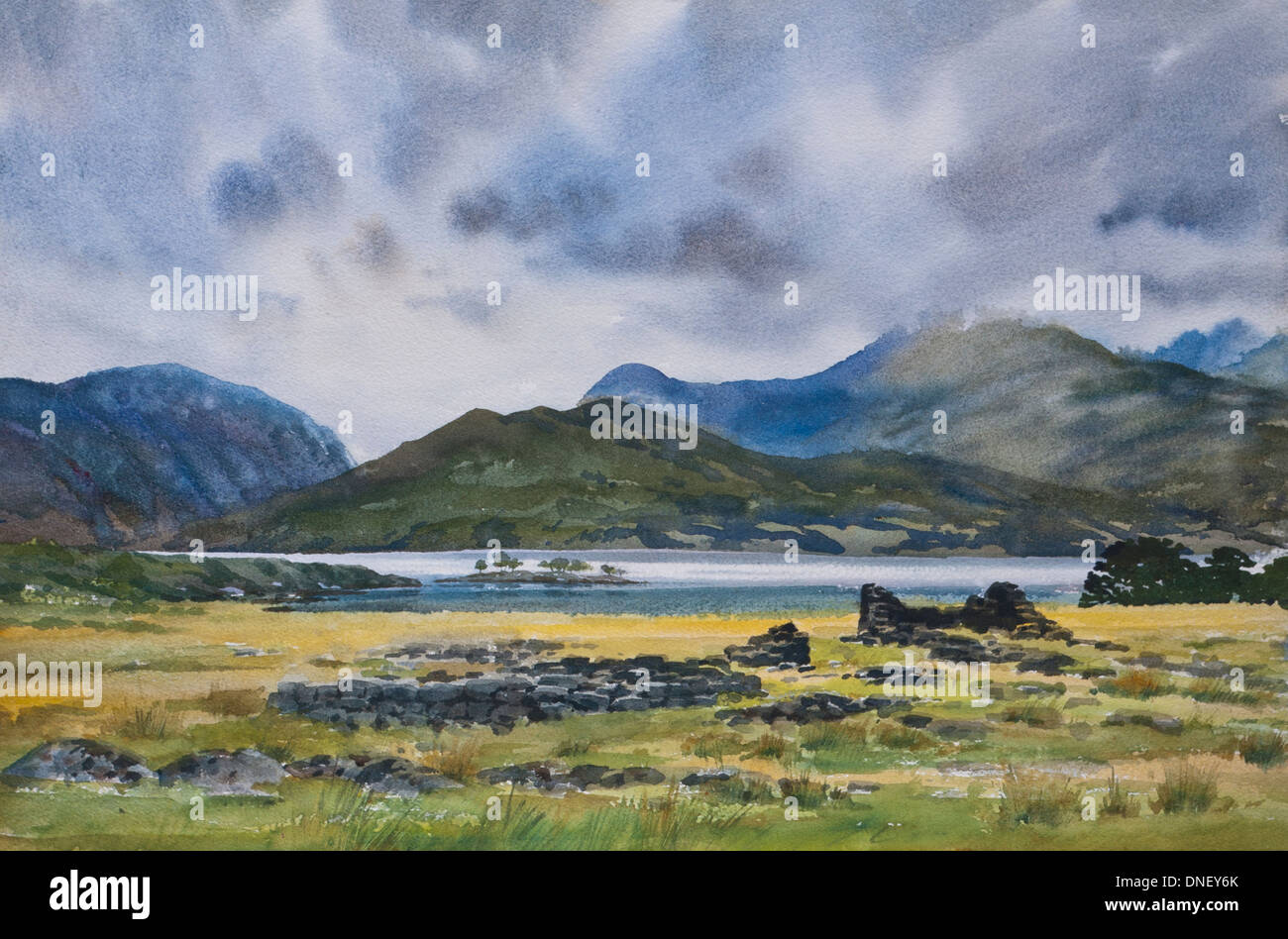 Loch Etive Scottish Highlands Landscape Scotland Watercolour Painting ...