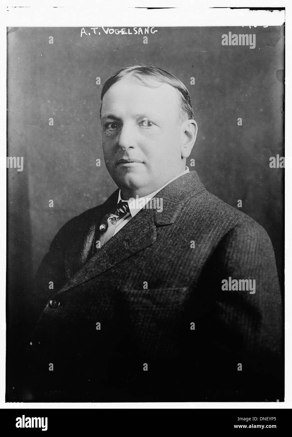 This photograph from the Library of Congress features A.T. Vogelsang, a historical figure. The ...