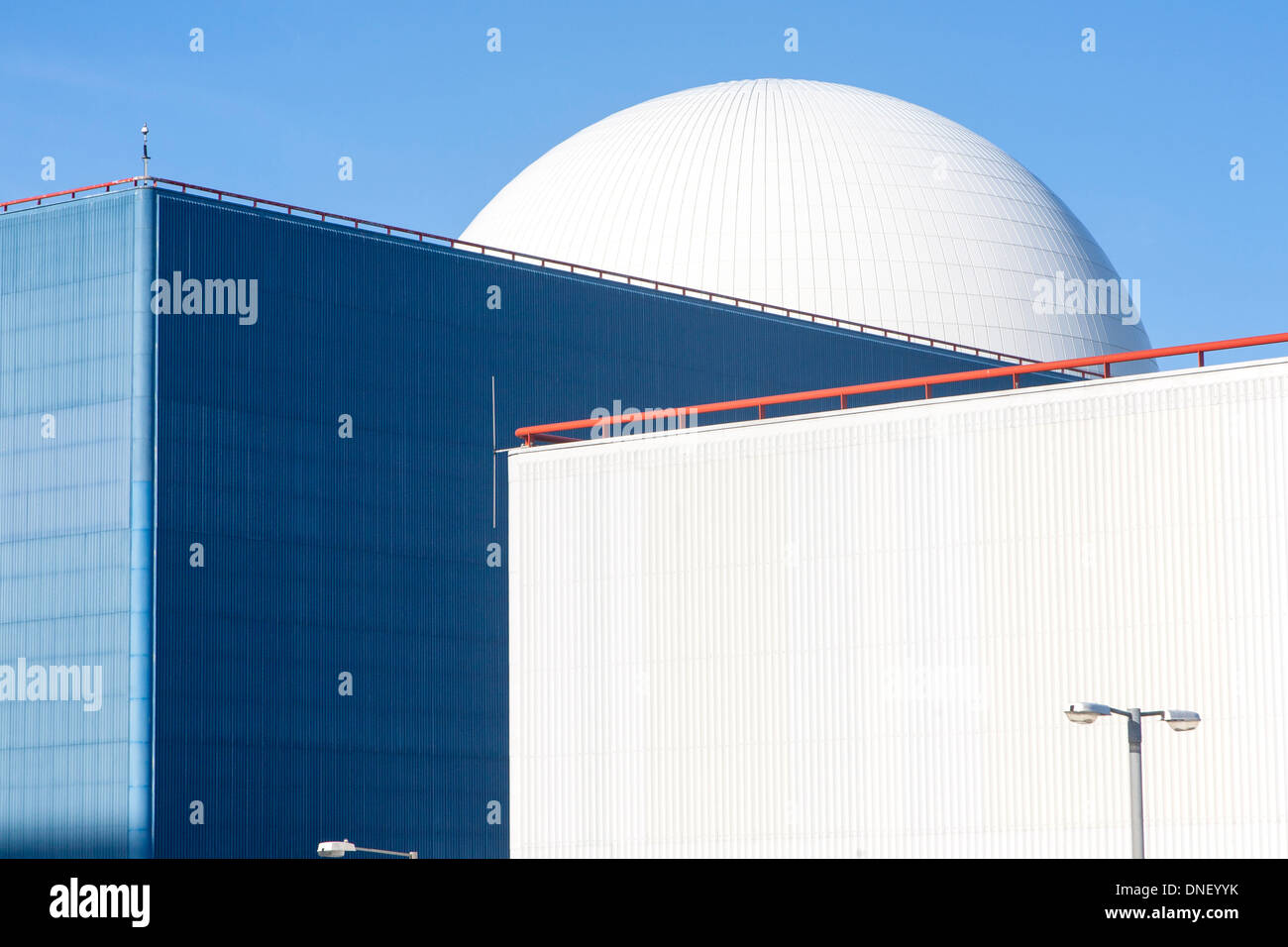 White dome of PWR Sizewell B nuclear power station near Leiston ...