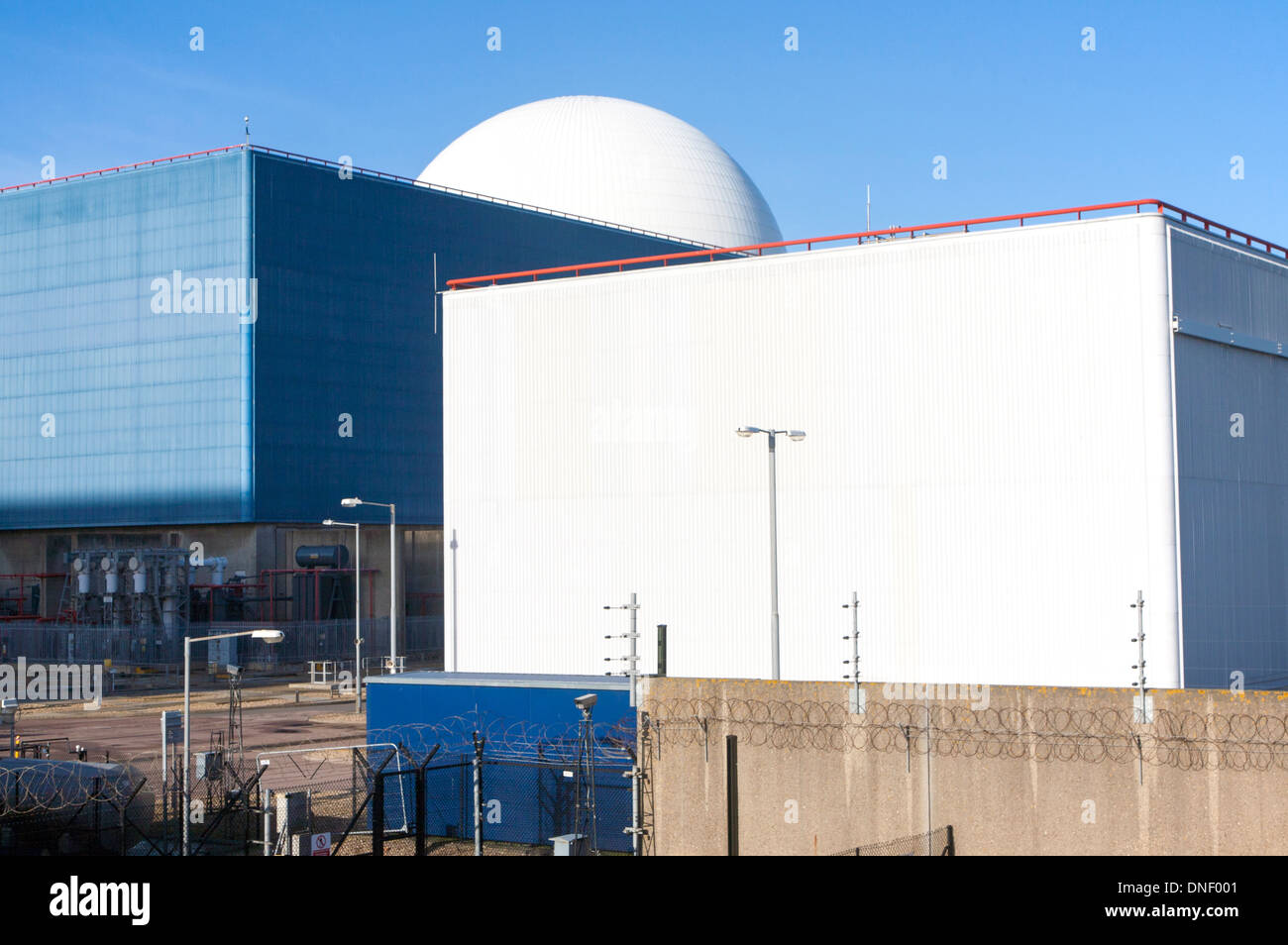 White dome of PWR Sizewell B nuclear power station near Leiston ...