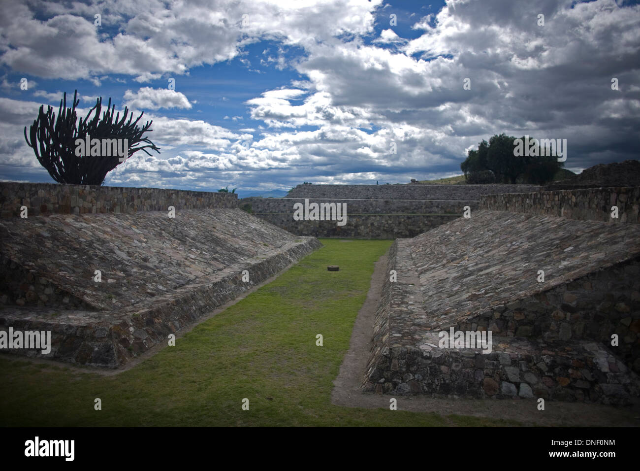Ball court of the Zapotec ruins of Yagul in Oaxaca, Mexico, July 7 ...