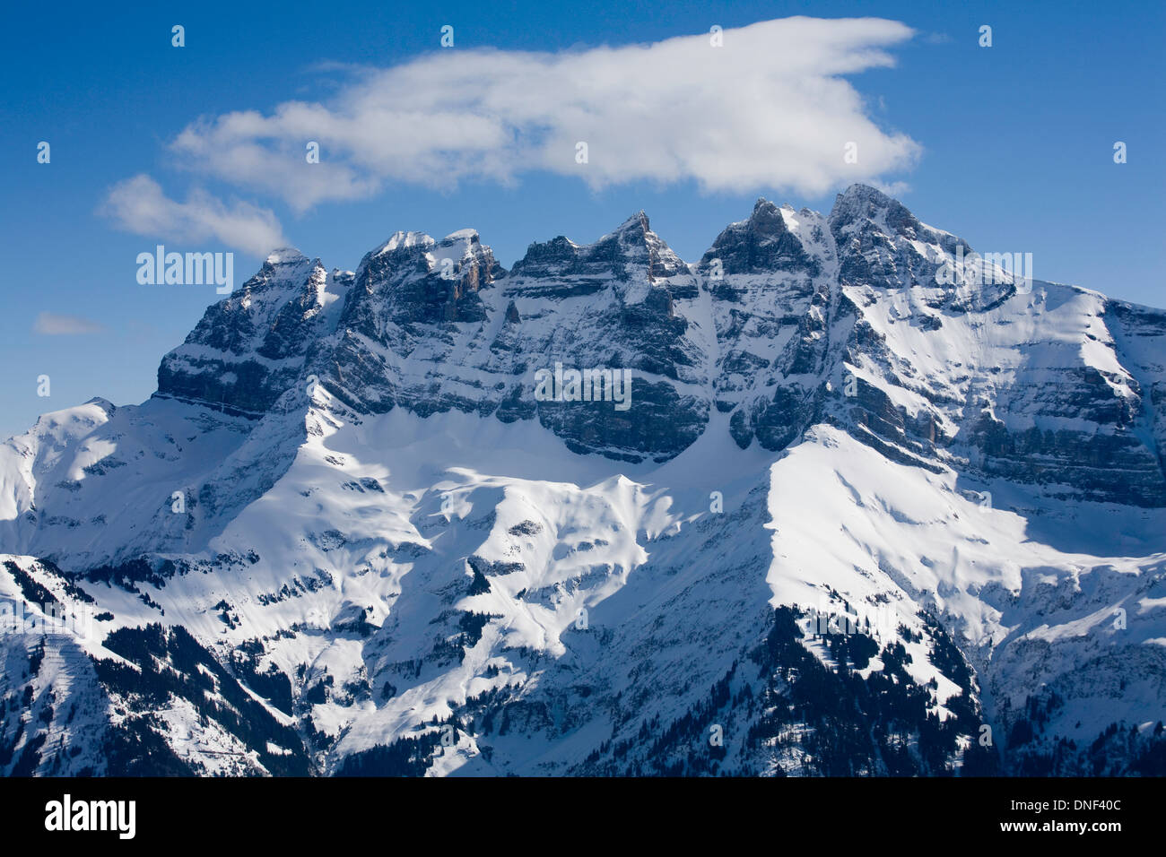 The Dents du Midi above The Val D'illiez from the village of ...