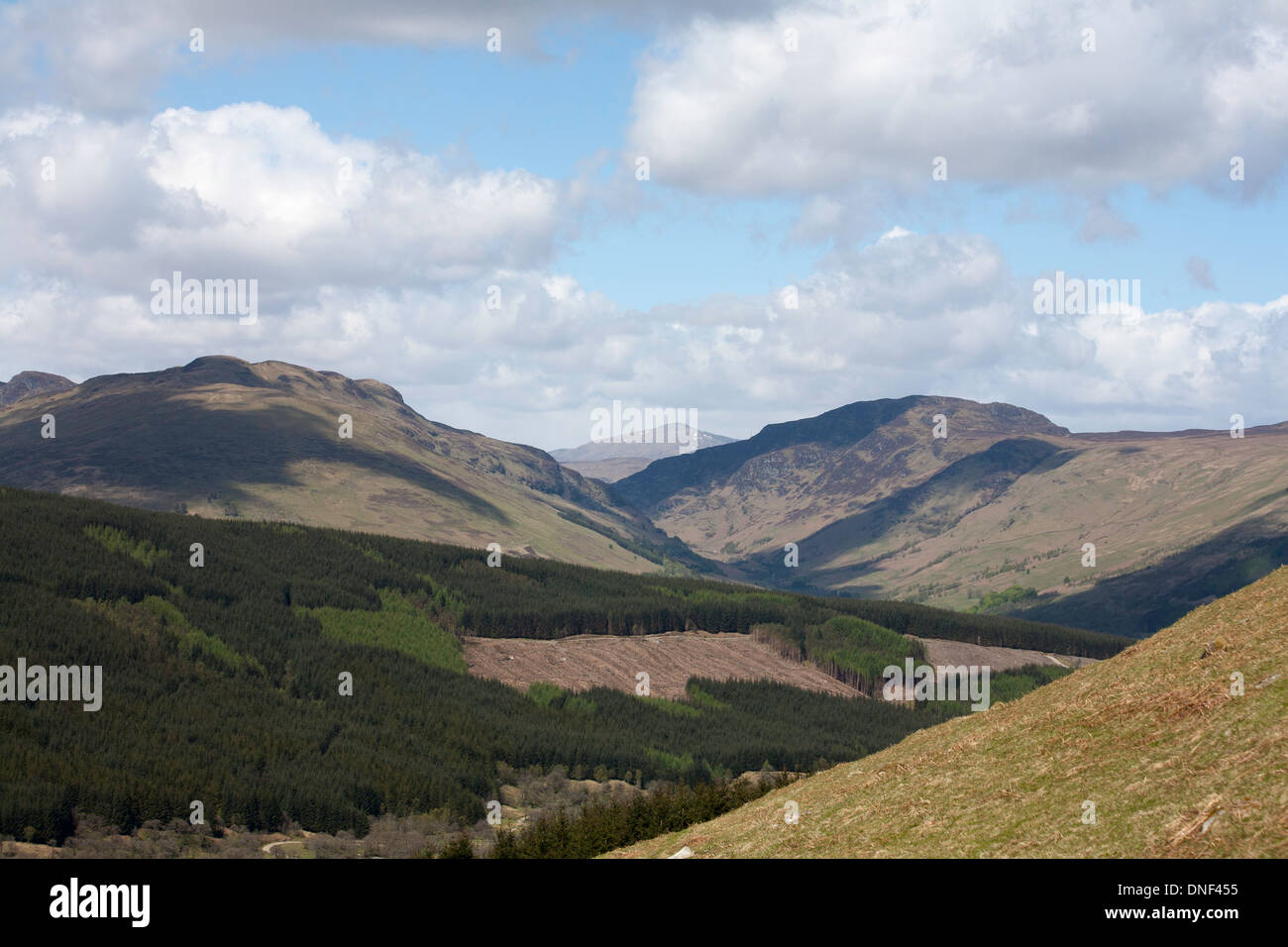 The Braes of Balquhidder from the slopes of Ben Vorlich above Loch Earn ...