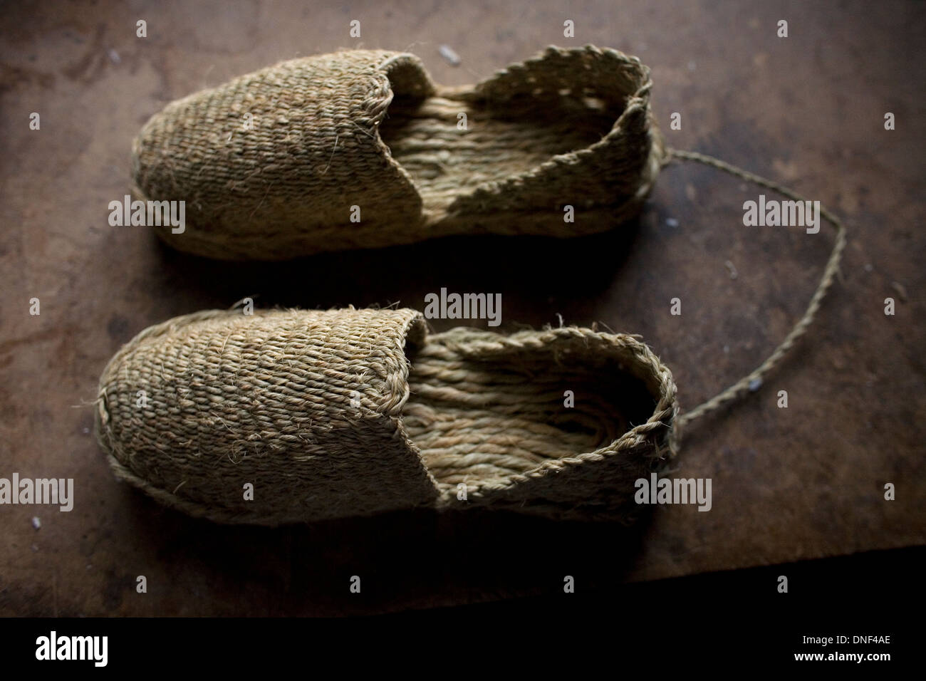 Hand made hemp sandals in El Gastor village in the Sierra de Grazalema ...