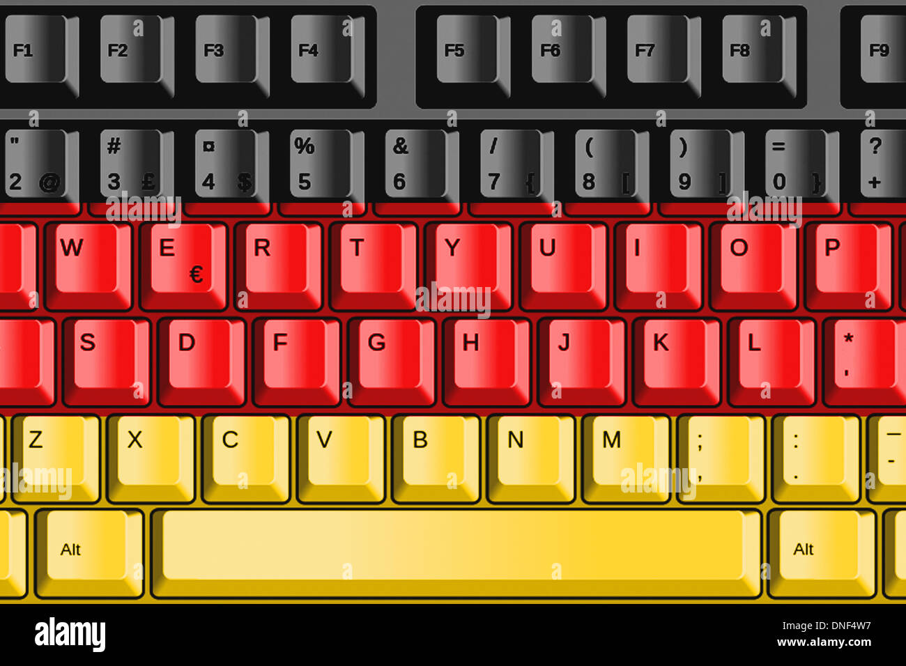 Computer Keyboard with Germany Flag Concept Stock Photo - Alamy