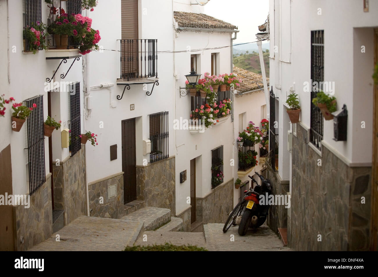 Image of a street of El Gastor village in the Sierra de Grazalema ...