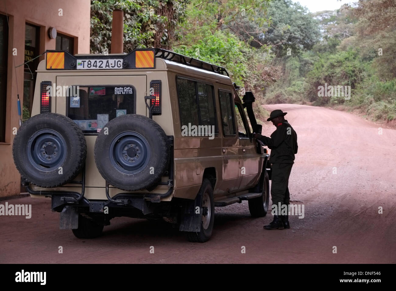 A vehicle being checked up at Loduare southernmost entrance gate into ...