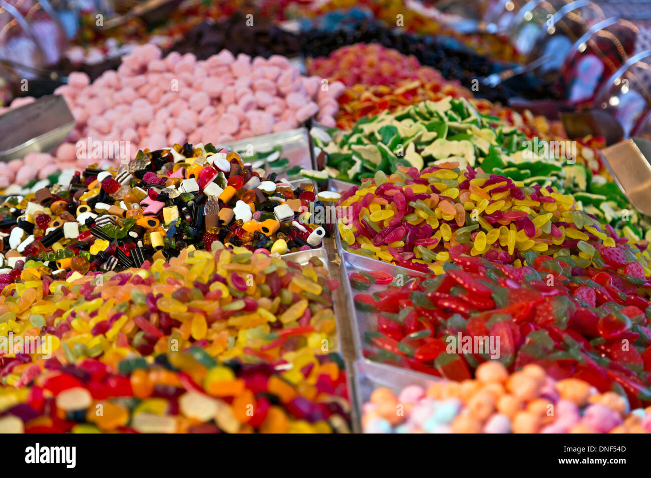 Lots of sweets for sale at the Christmas Market Winter Wonderland, Hyde ...