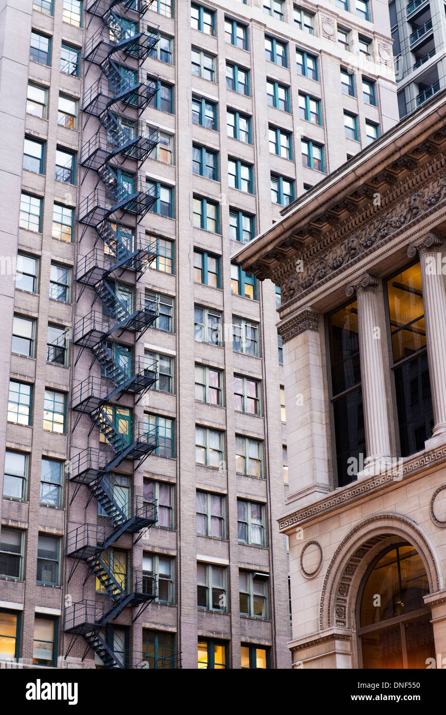 Corner of the Chicago Cultural Center with building beyond showing ...