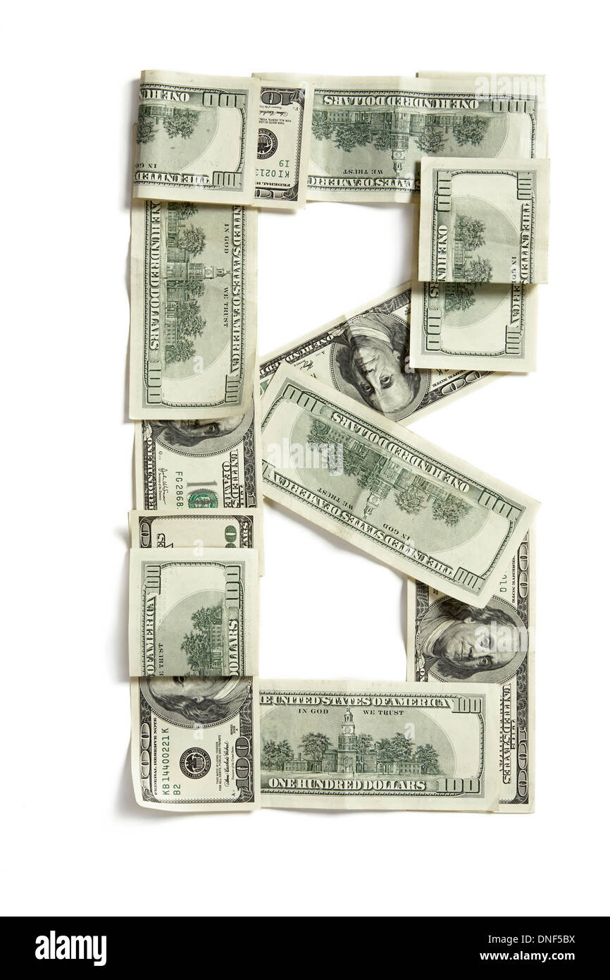Dollar letter B made from real money Stock Photo - Alamy