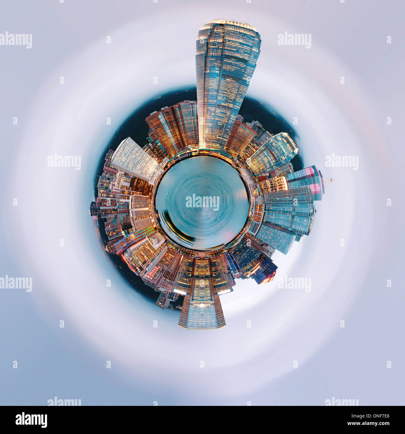 360-degree panorama of the round of the hongkong skyline Stock Photo ...