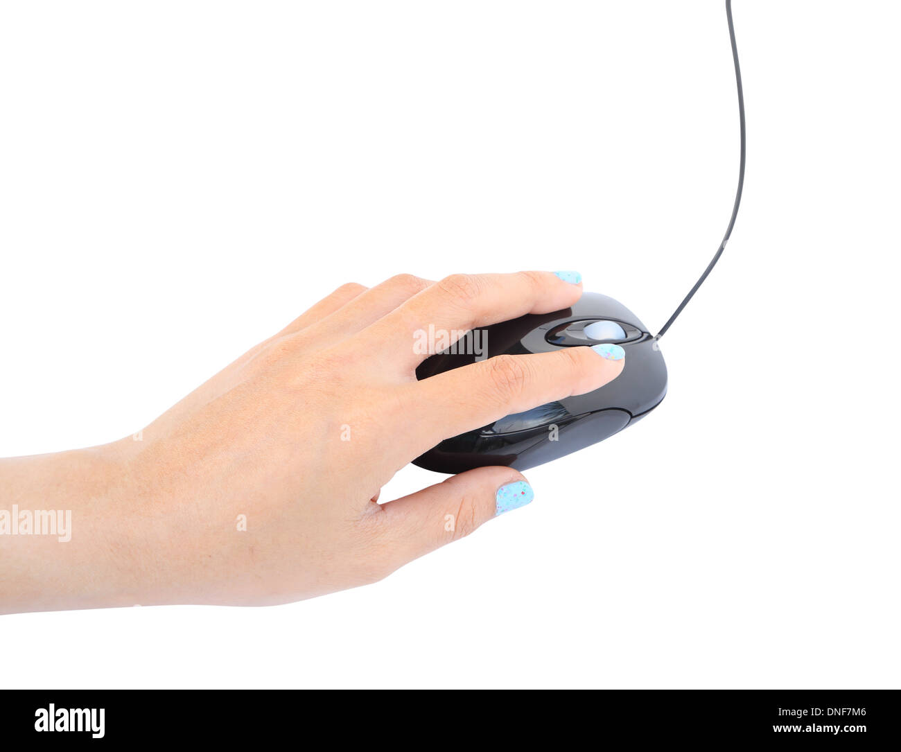 computer mouse in hand isolated on white background (with clipping path ...