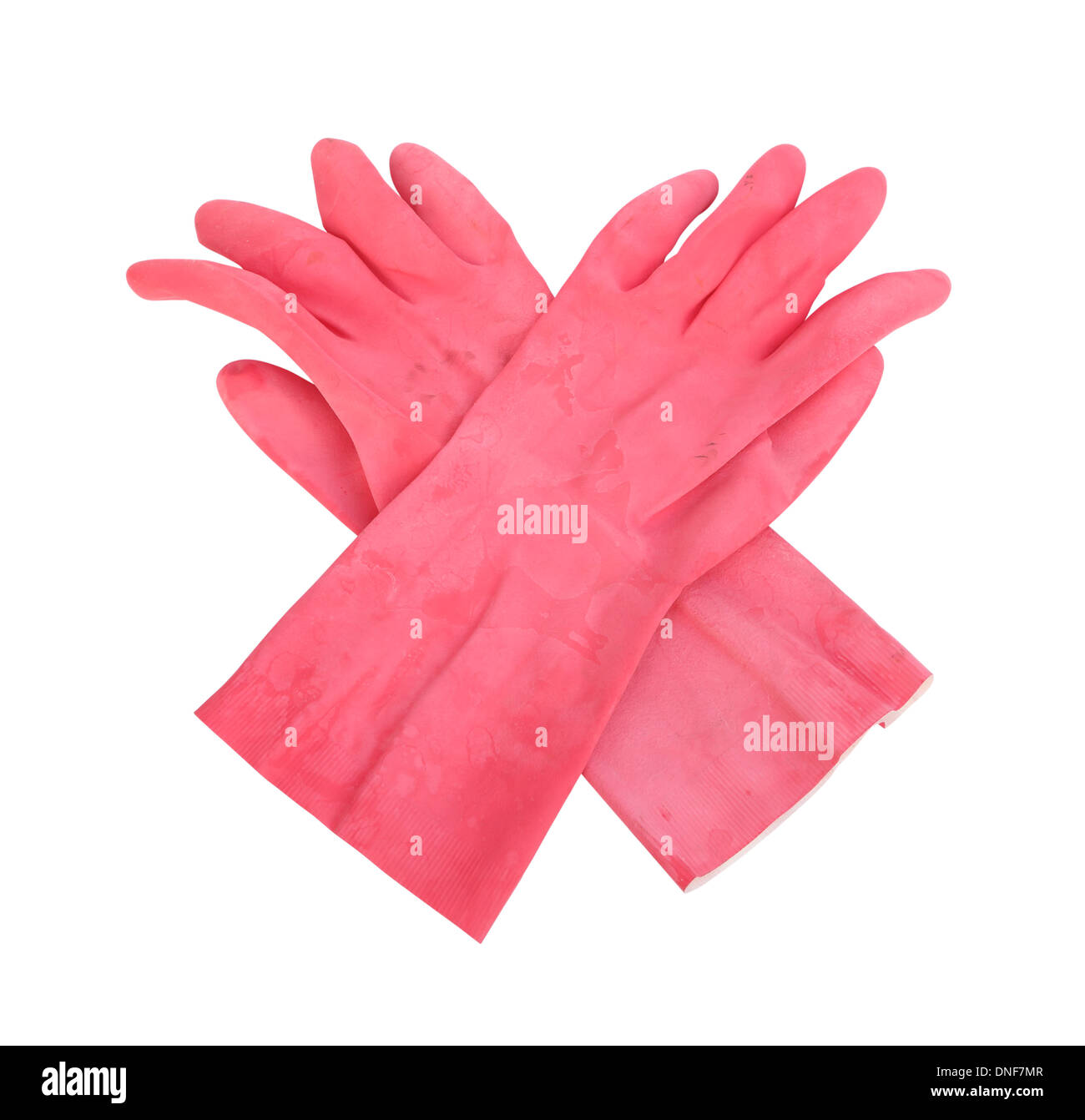 household protective rubber gloves Isolated on white background (with ...