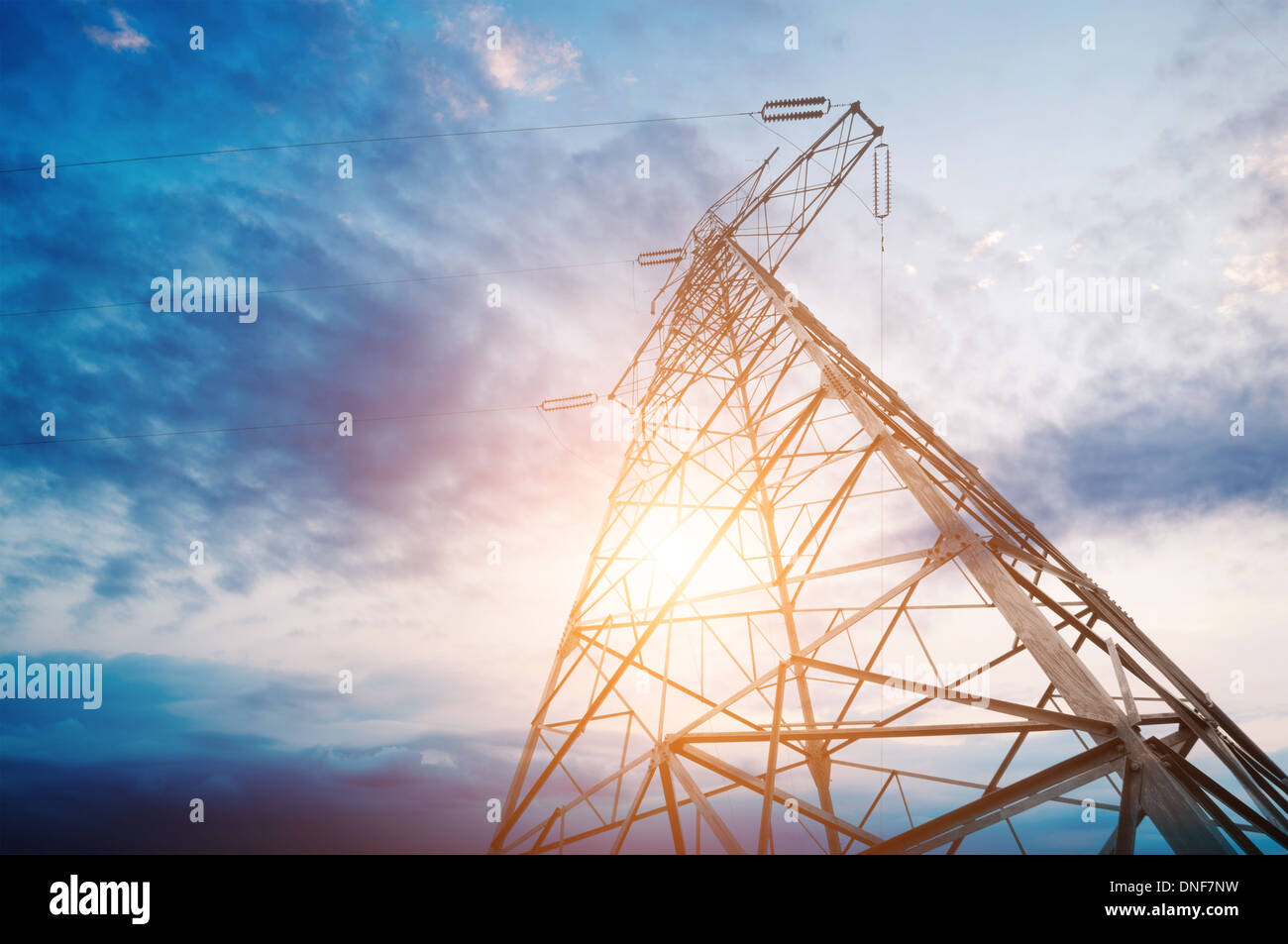 Power tower in the sky background Stock Photo - Alamy