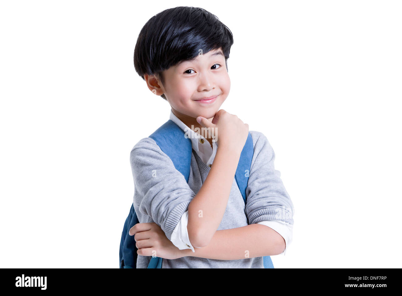 8 9 years child chin smiling hi-res stock photography and images - Alamy