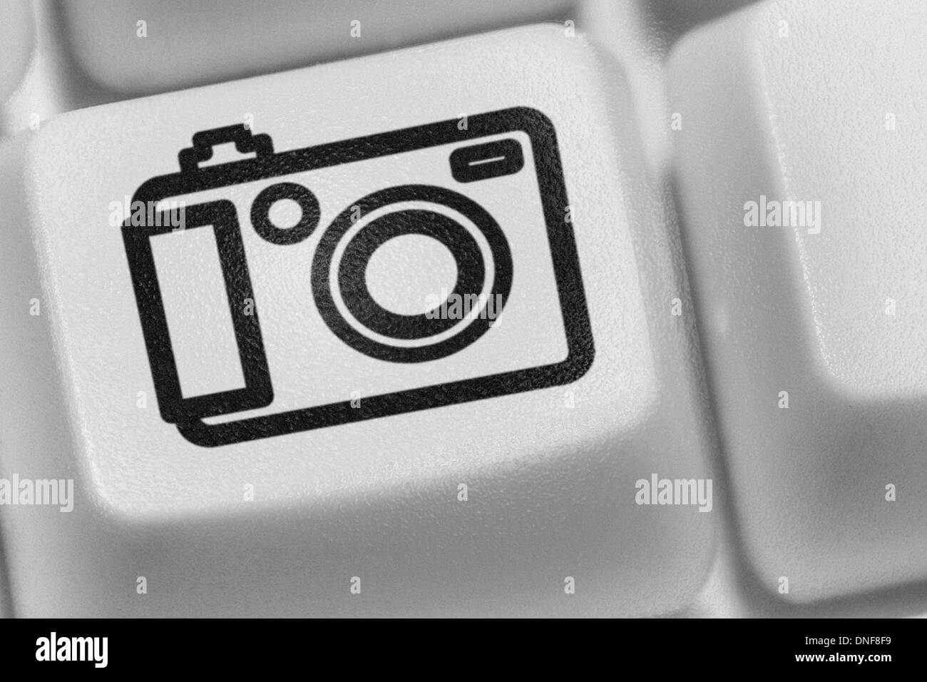 Pressing camera button Black and White Stock Photos & Images - Alamy