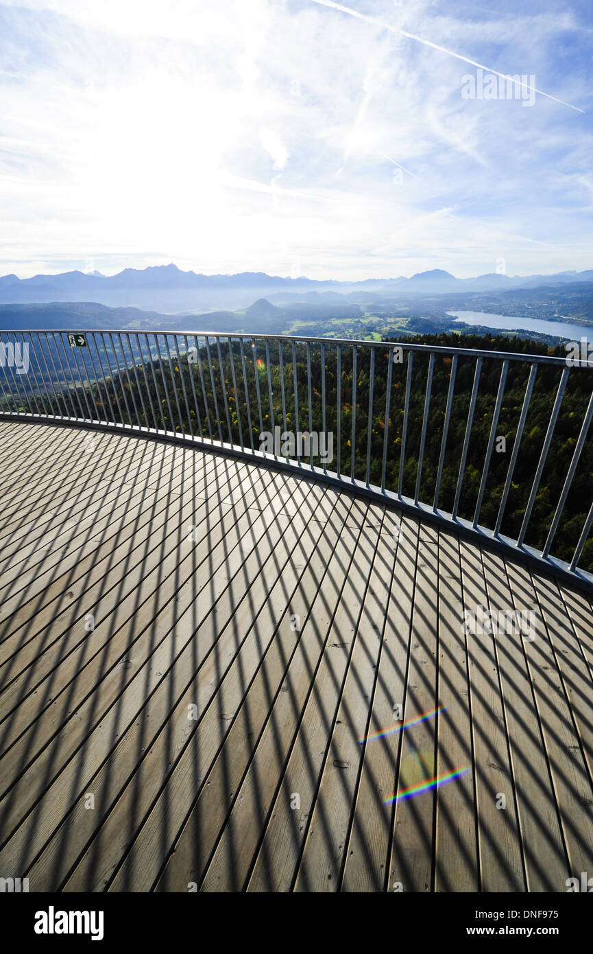 tower on Pyramidenkogel, Austria, Carinthia, lake Woerthersee ...