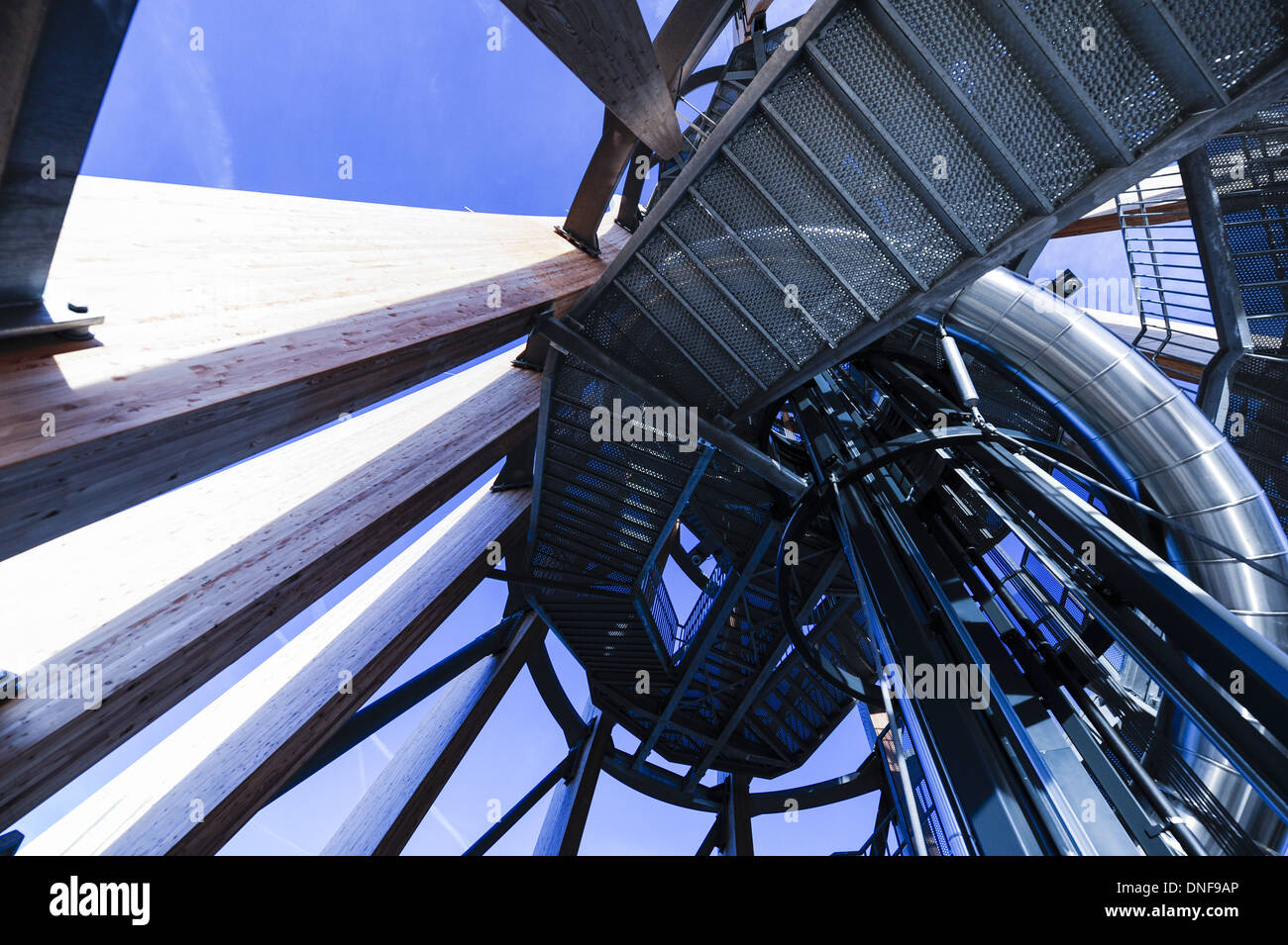 tower on Pyramidenkogel, Austria, Carinthia, lake Woerthersee ...