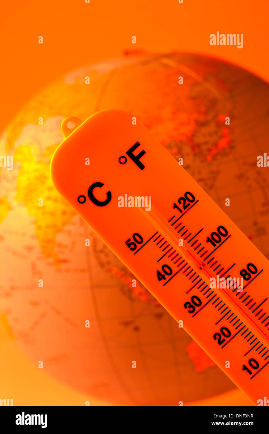 Earth with thermometer hi-res stock photography and images - Alamy