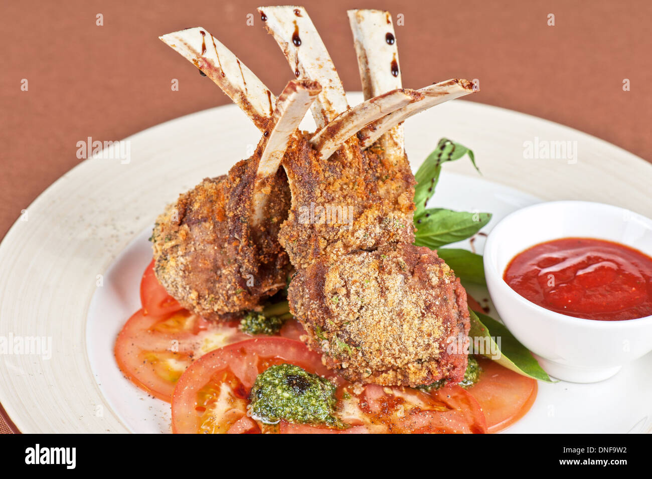 roasted lamb rib Stock Photo - Alamy