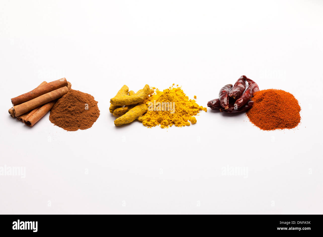 Spice, Cinnamon, Curcuma, Turmeric powder, Chili, Chili Pepper Stock ...