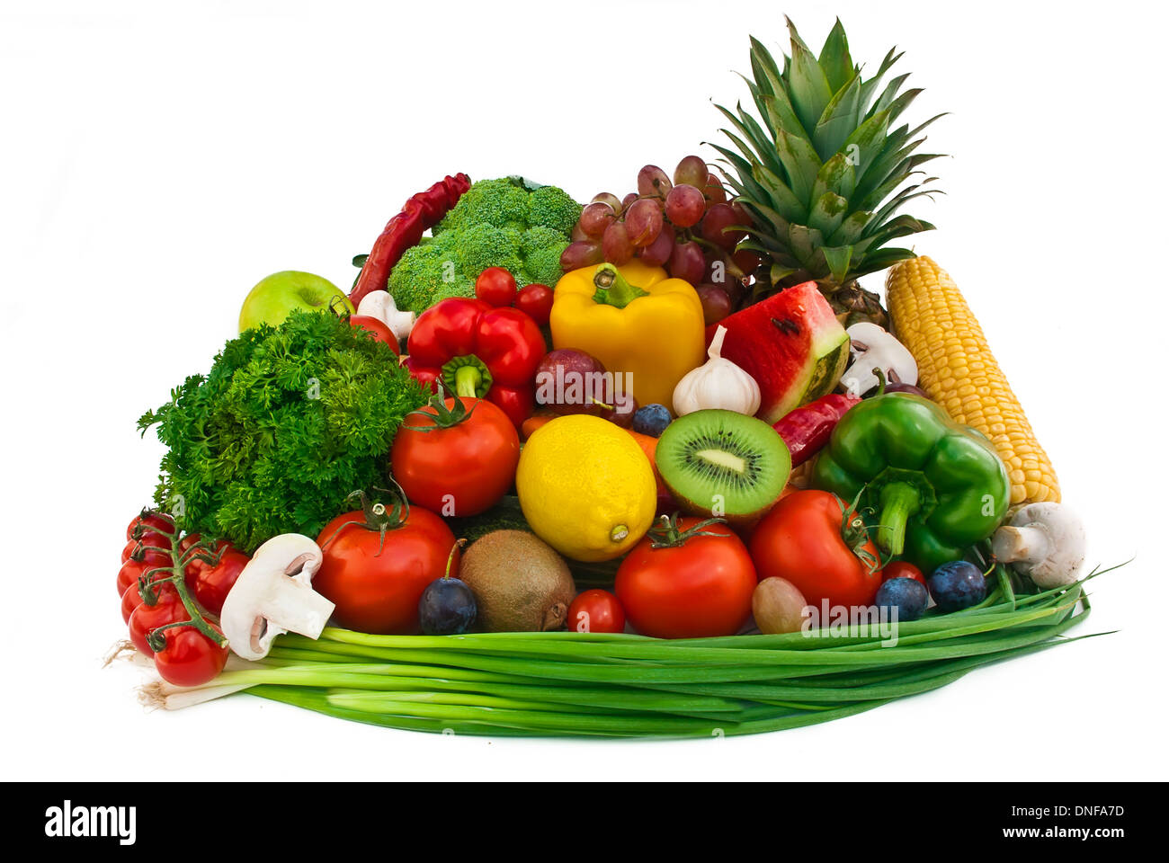 The group of fruits and vegetables isolated on white Stock Photo - Alamy