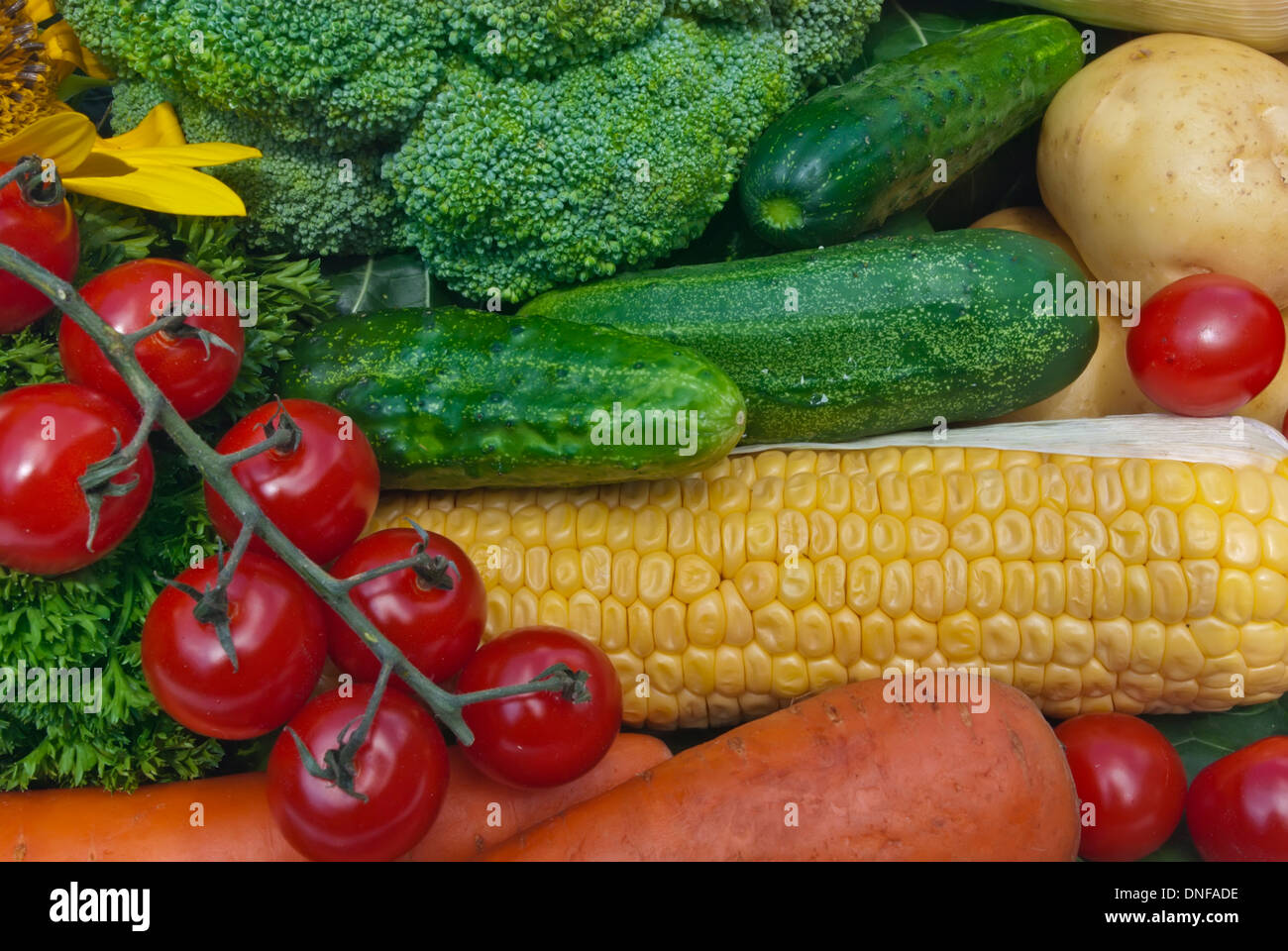The group of fruits and vegetables closeup view Stock Photo - Alamy