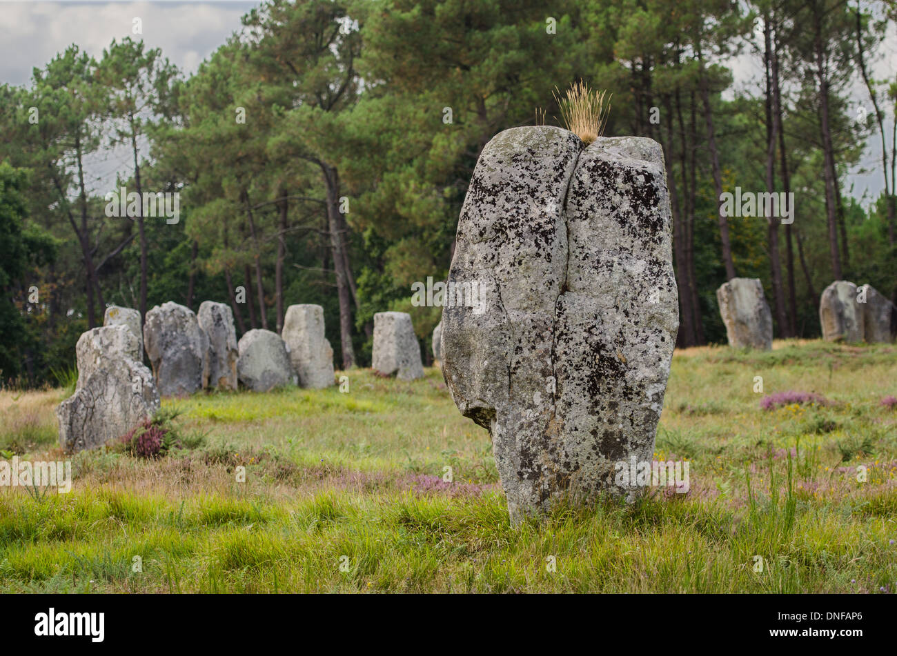 Megalithic monuments of the Stone Age in Carnac of France Stock Photo ...