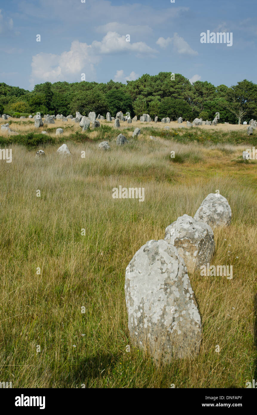 Megalithic monuments of the Stone Age in Carnac of France Stock Photo ...