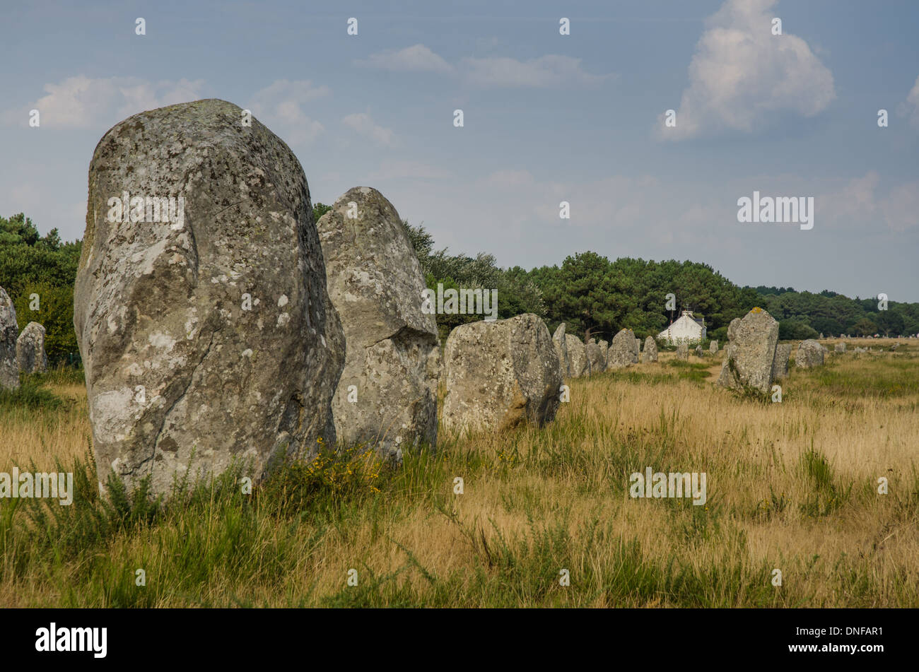 Megalithic monuments of the Stone Age in Carnac of France Stock Photo ...