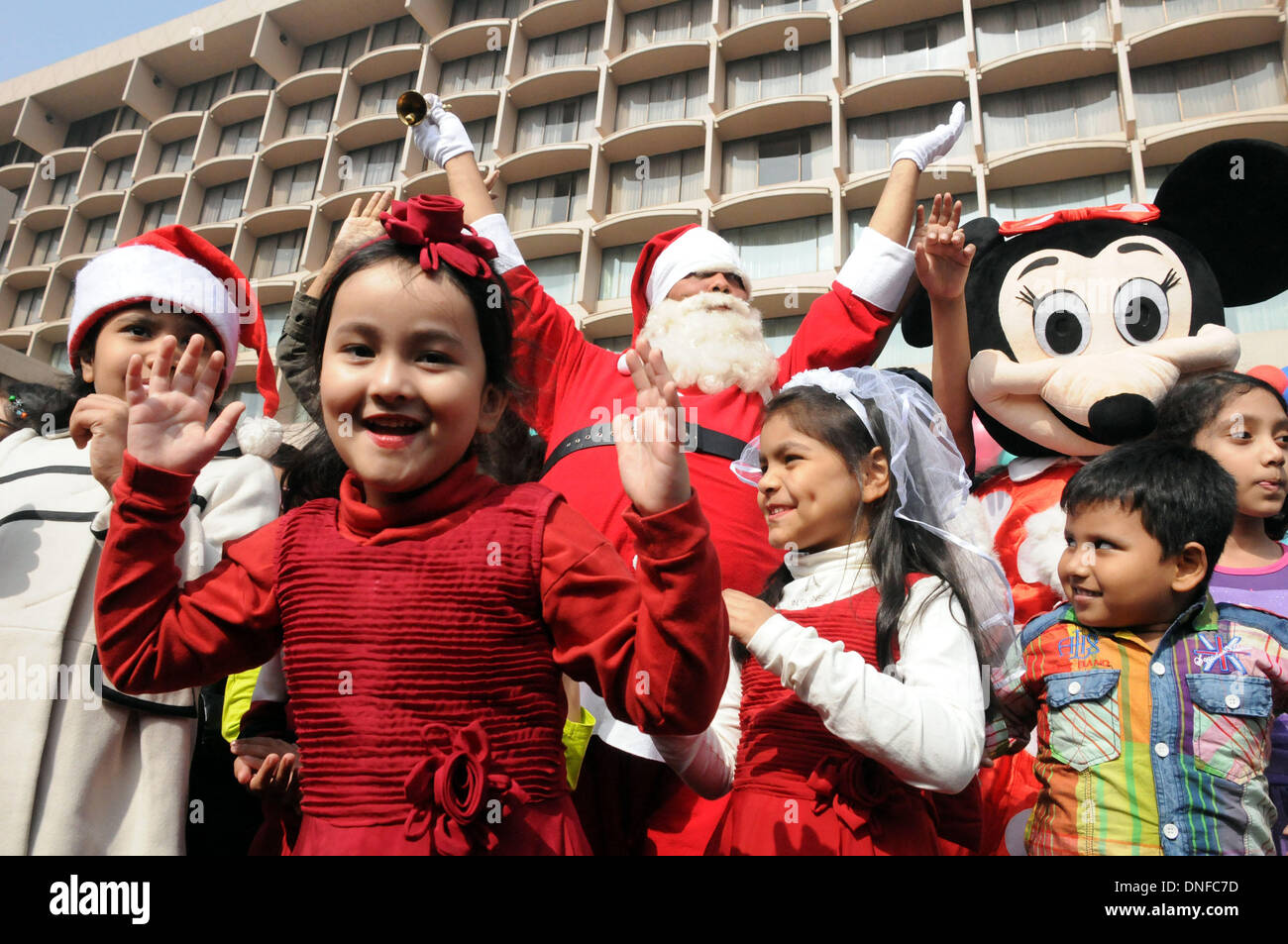 Dhaka, Bangladesh. 25th Dec, 2013. Children celebrate Christmas with ...