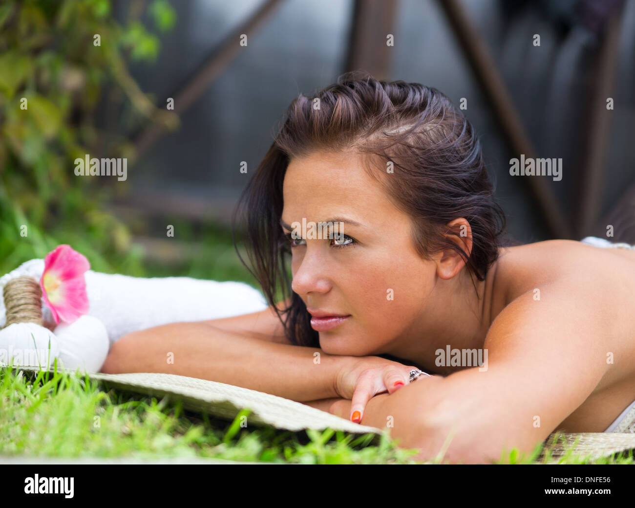 Pretty young woman - spa Stock Photo - Alamy