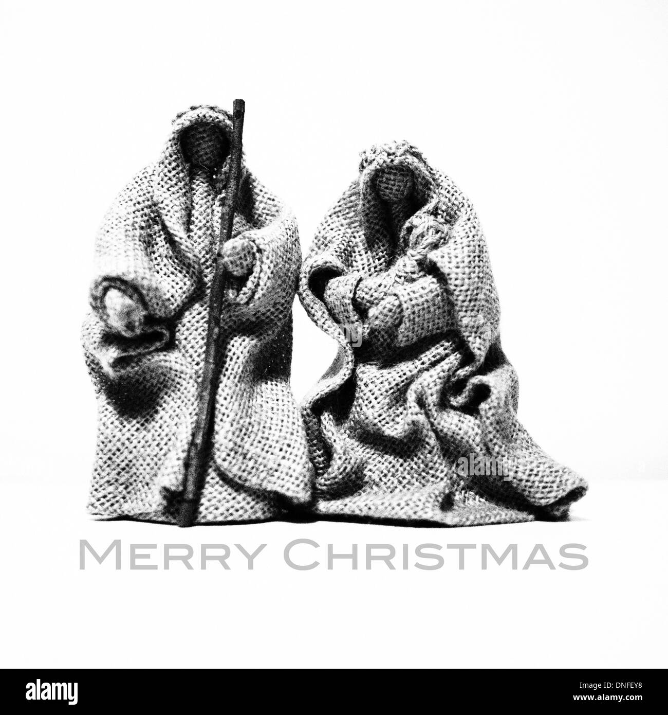 Merry christmas christmas nativity Black and White Stock Photos ...